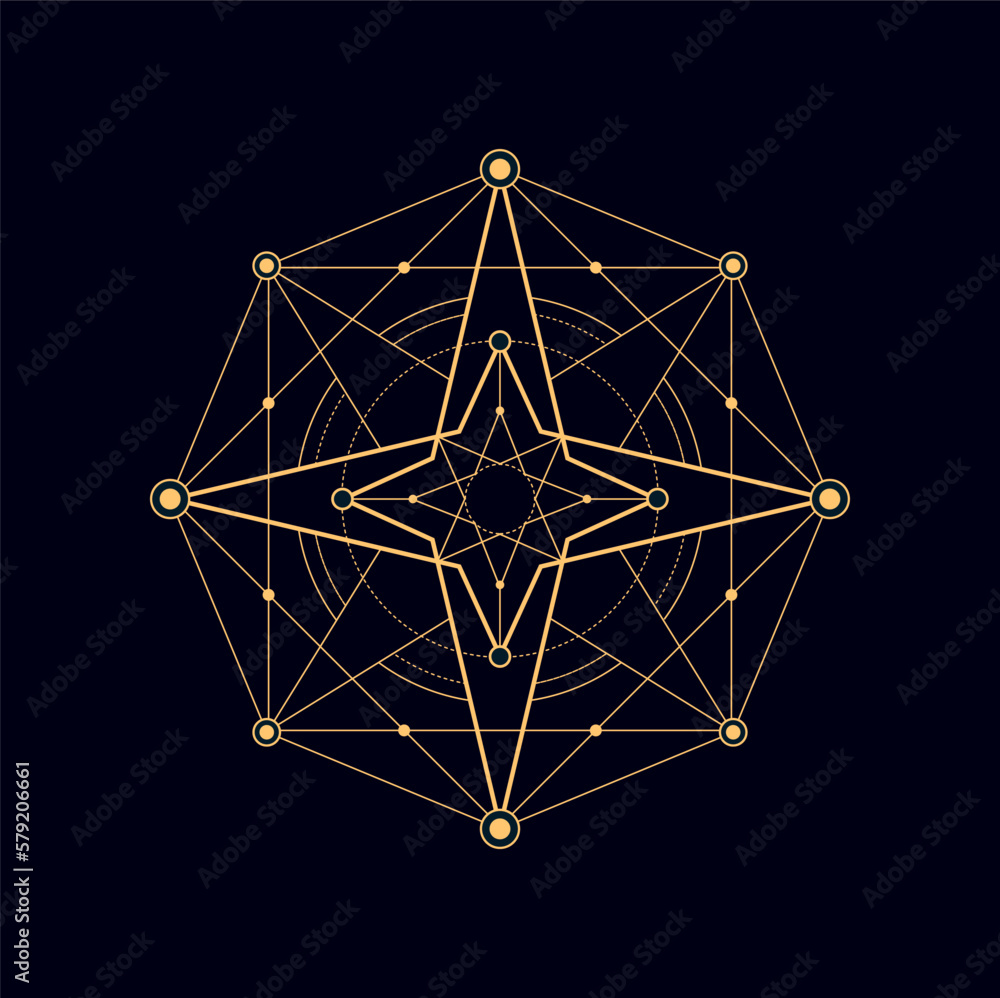 Ethnic masonic symbol, myth and meditation sacred sign. Vector ...