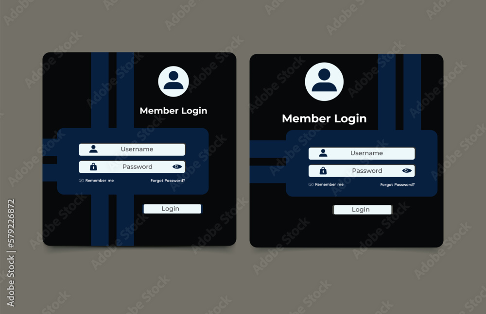 Member Login Form - UI Element - Vector Illustration Stock Vector ... Member Login Form - UI Element - Vector Illustration Stock Vector ...