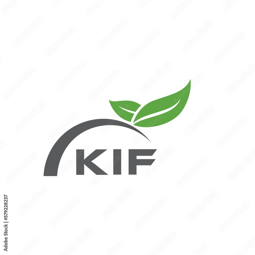 KIF letter nature logo design on white background. KIF creative ...