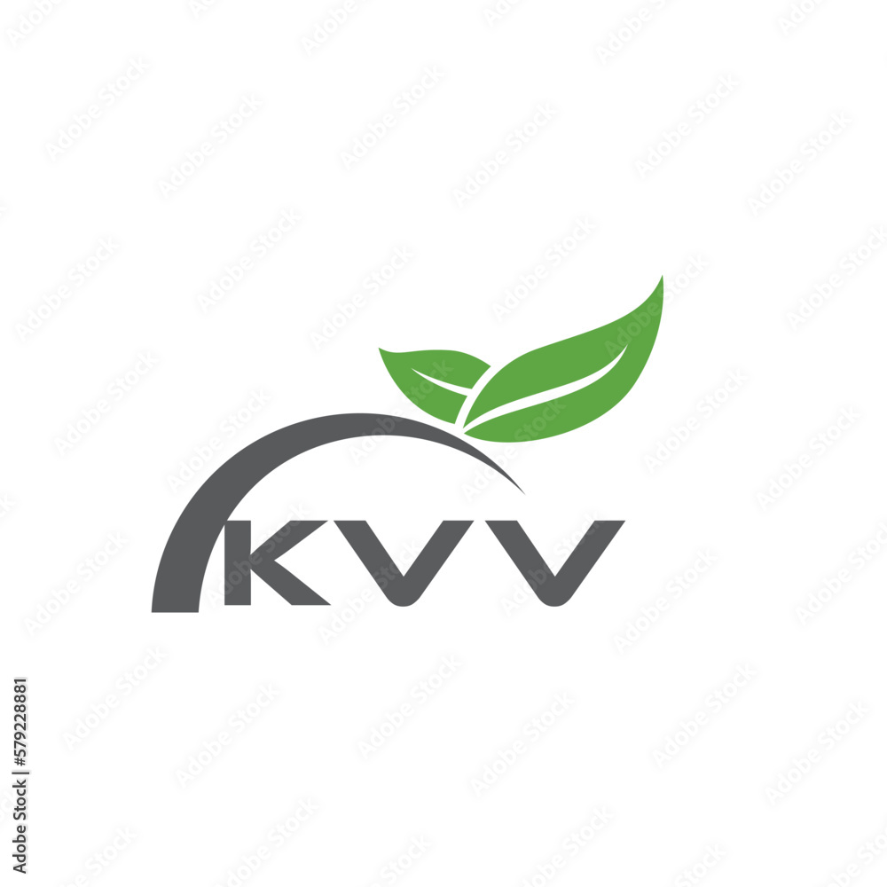 KVV letter nature logo design on white background. KVV creative initials letter leaf logo ...