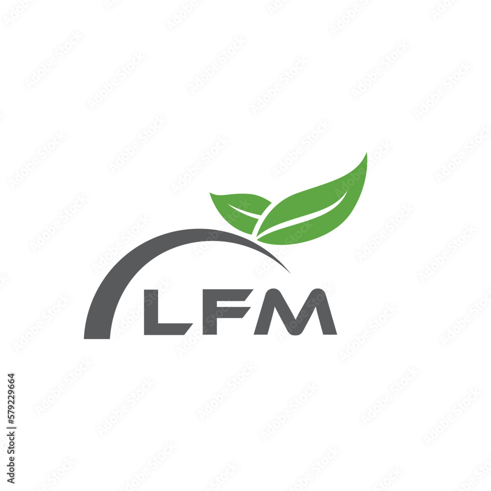 Vecteur Stock LFM letter nature logo design on white background. LFM ...