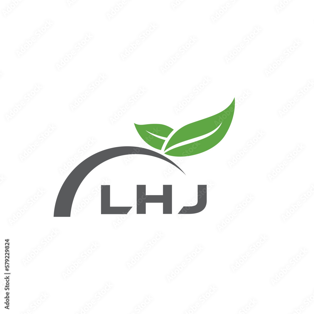 LHJ letter nature logo design on white background. LHJ creative ...