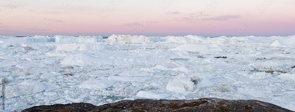 Global Warming and Climate Change. Iceberg from melting glacier in ...
