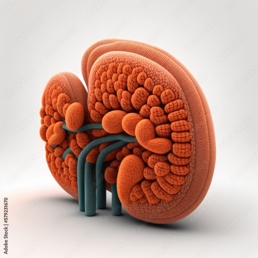 Red Kidneyon white background, world kidney day, Organ Donor Day ...