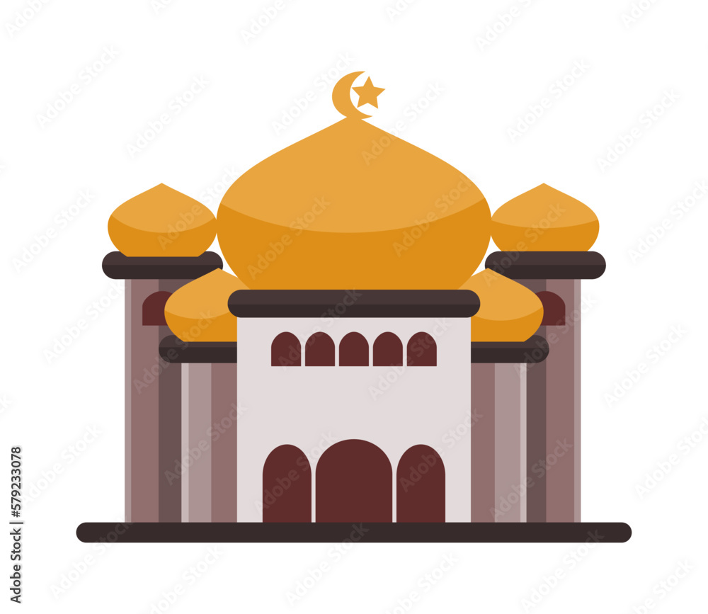 mosque vector illustration collection, use 2d flat style, modern ...