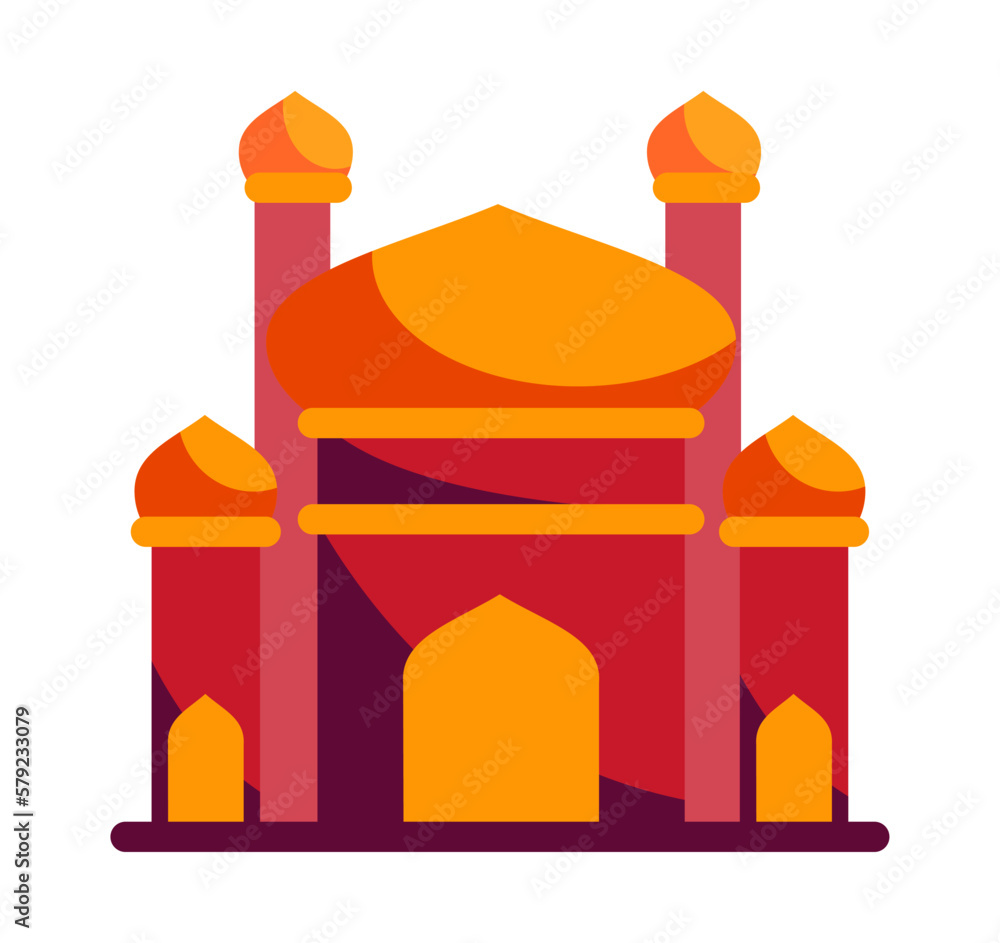 mosque vector illustration collection, use 2d flat style, modern ...