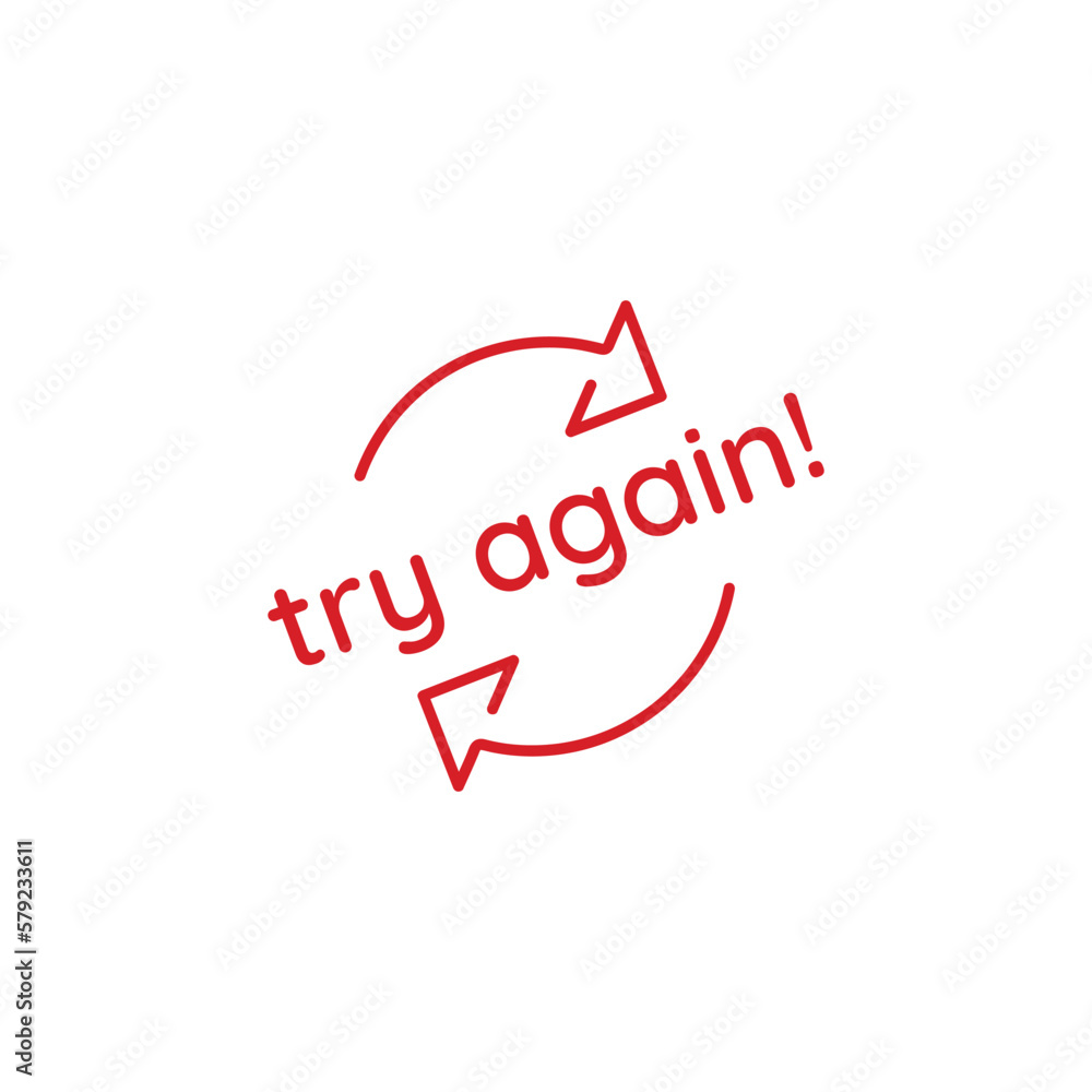 Vecteur Stock Try again text symbol stamp. red rubber stamp sticker ... Vecteur Stock Try again text symbol stamp. red rubber stamp sticker ...