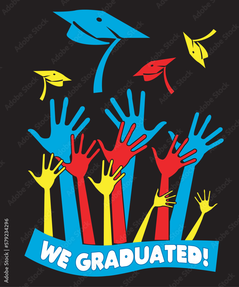 Estudiantes graduados felices con gorras de graduación y diploma o ...