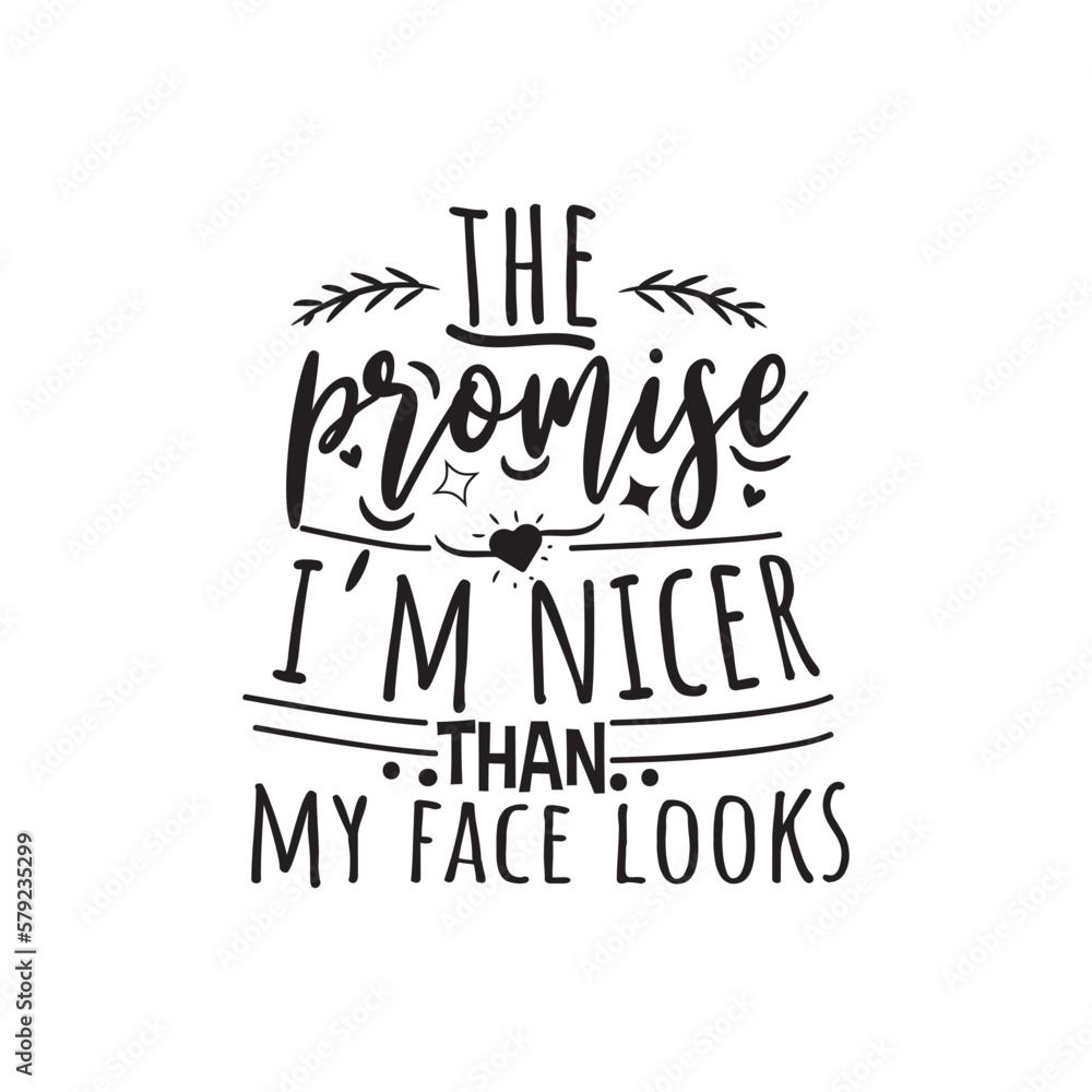 The Promise I'm Nicer Than My Face Looks. Hand Lettering And ...