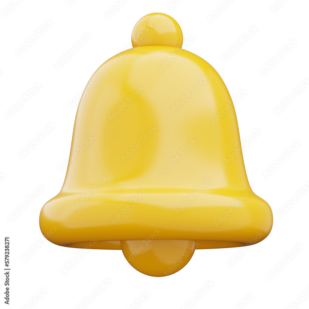 bell icon symbol 3d rendering isolated on transparent background Stock ...