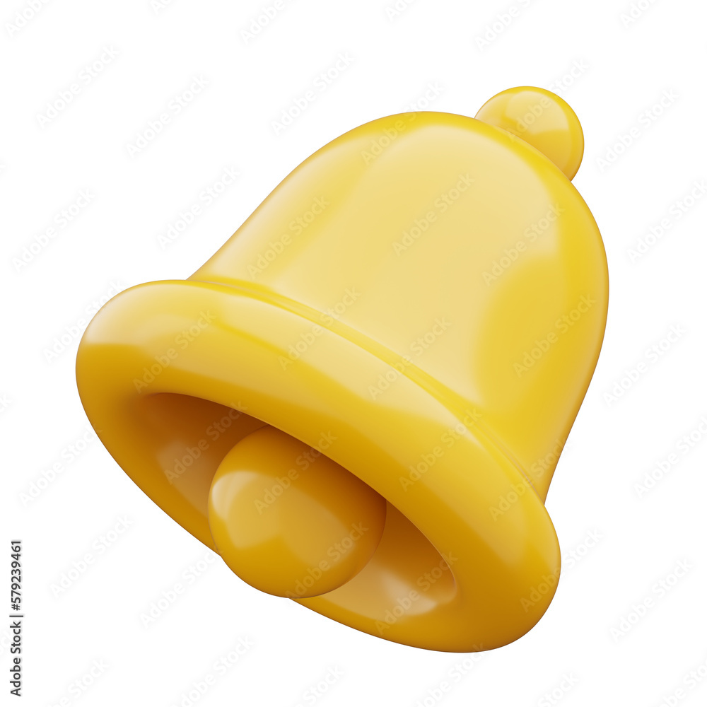 bell icon symbol 3d rendering isolated on transparent background Stock ...
