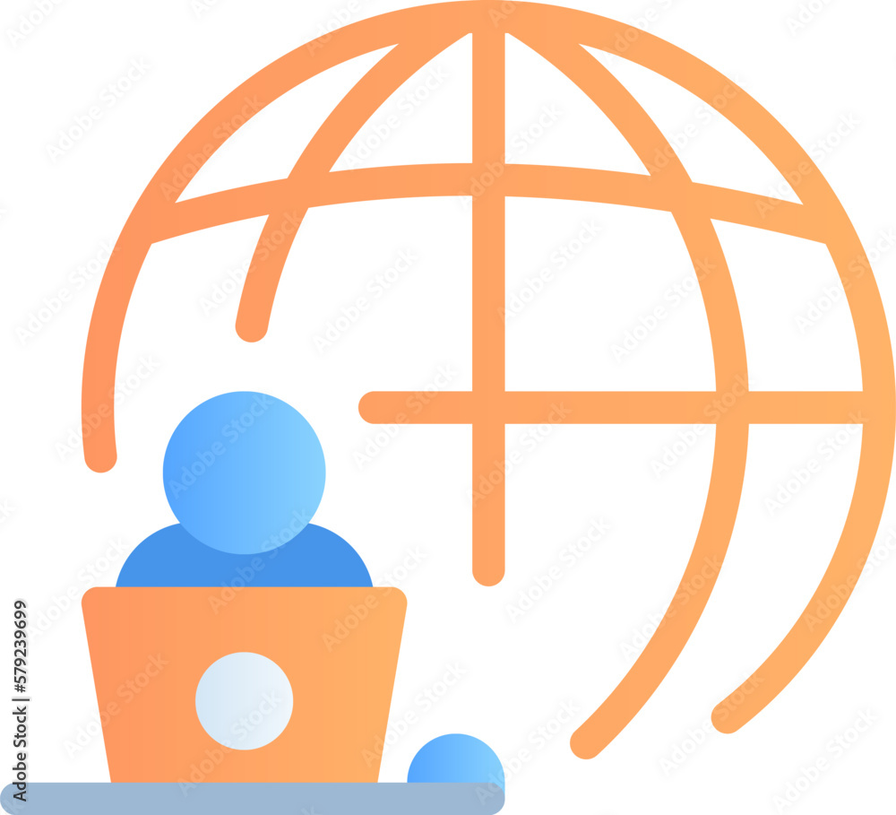 Remote Work Icon Vector: An icon vector that represents remote work ...