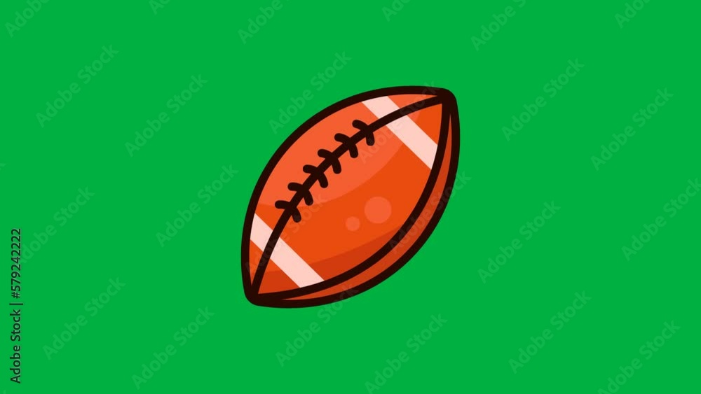 Rugby Ball animation on green screen. 4k video animation Stock Video ...