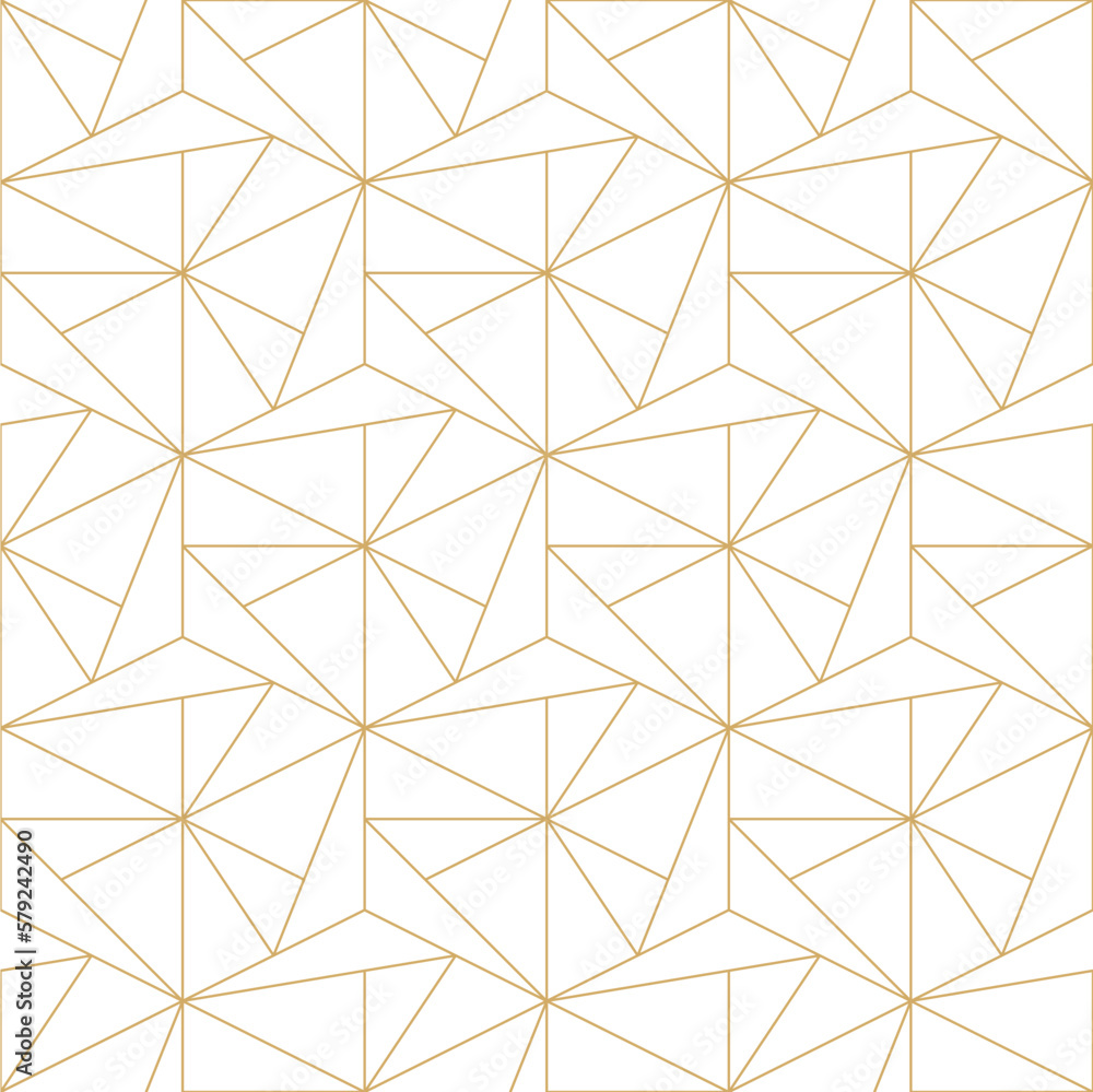Geometric Pattern With Minimalist Gold Line Pattern Art Print For Glass ...
