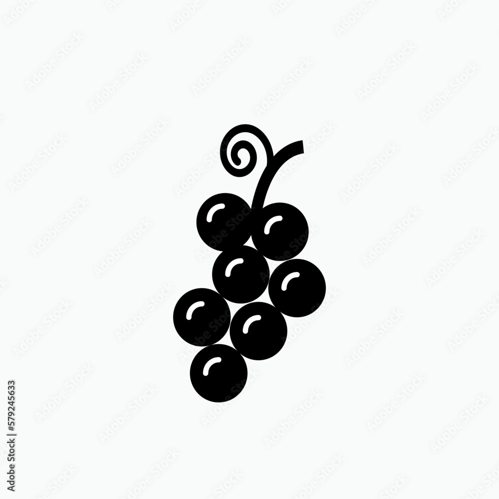 Grape Icon - Fruit Vector Sign & Symbol. Stock Vector | Adobe Stock