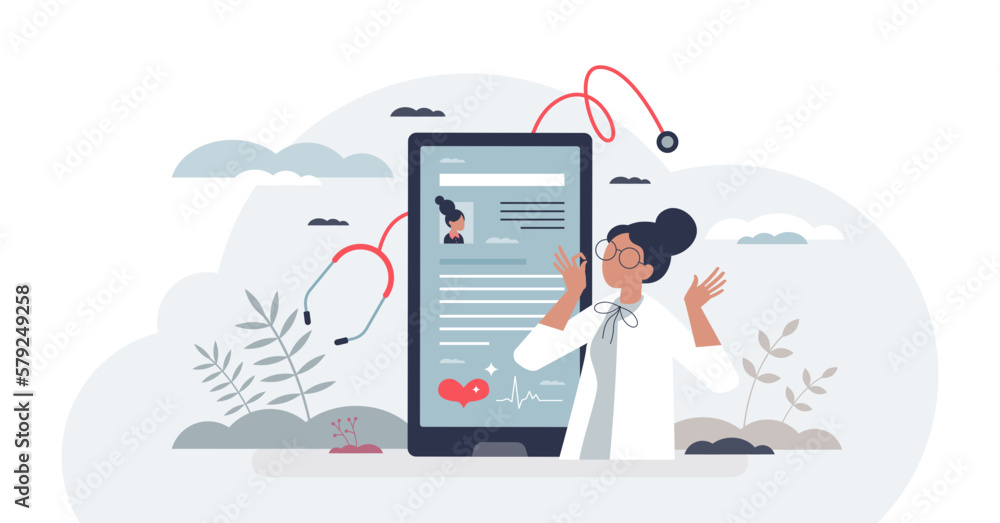 Medical records with health information history in patient card tiny ...