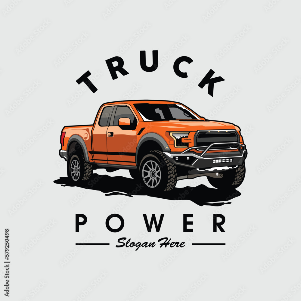 truck vector american truck 4wd vector truck pick up truk illustration ...
