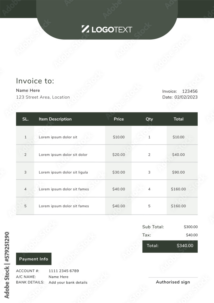 Fototapeta mapa świata dla dzieci Corporate Invoice Design Template ...