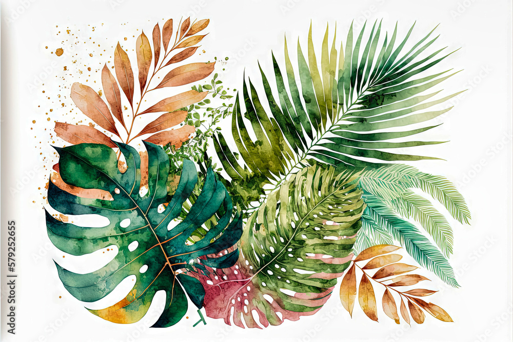 Beautiful colorful tropical leaves. Abstract background or wallpaper ...