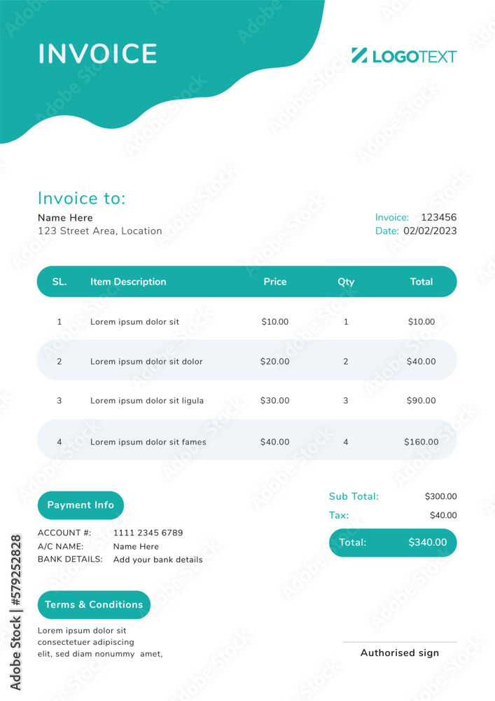 Fototapeta mapa świata dla dzieci Corporate Invoice Design Template ...