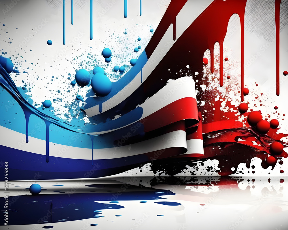 Abstract red white and blue patriotic background created with ...
