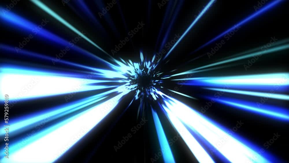 Vidéo Stock Blue radiation. Light that spreads radially. A background ...
