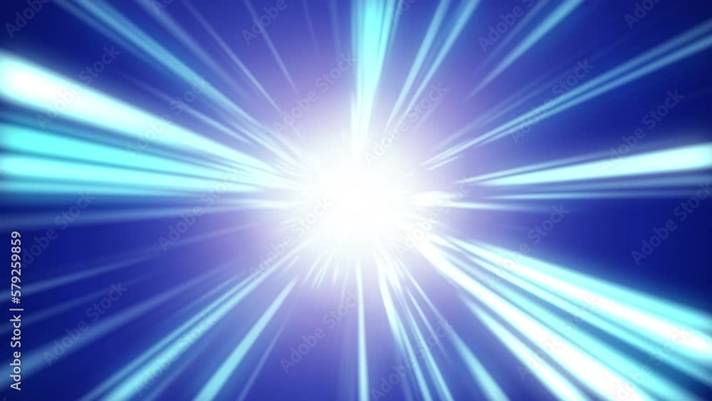 Blue radiation. Light that spreads radially. A background video with ...