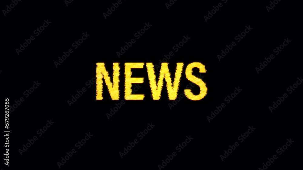 News glitch text effect cimematic title yellow light animation abstract ...