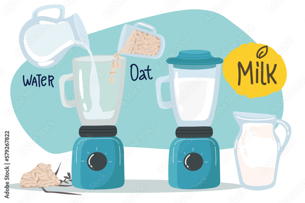 Recipe How to make oat milk at home step by step. Instruction with soak ...