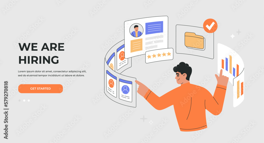 Recruitment, hiring employees concept. Selection the best candidate for ...