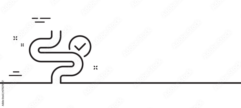 Digestion line icon. Healthy intestine bowel sign. Intestines ...