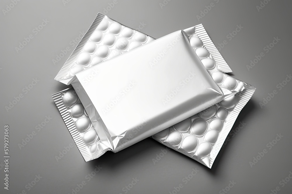 Example of empty candy wrapper Background made of white. This is a ...