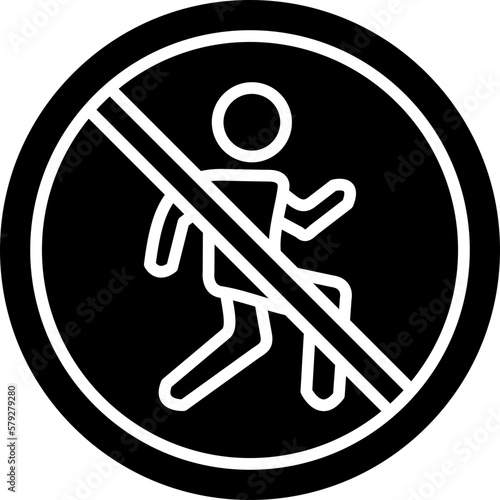 Black And White No Running Sign