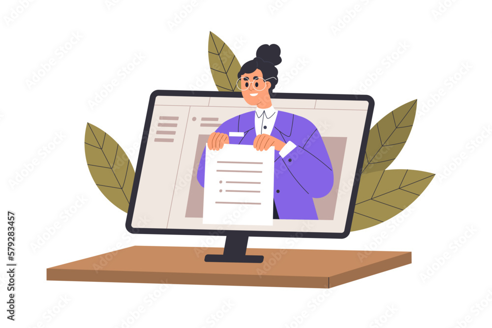 Electronic documents and digital government concept. Online business ...