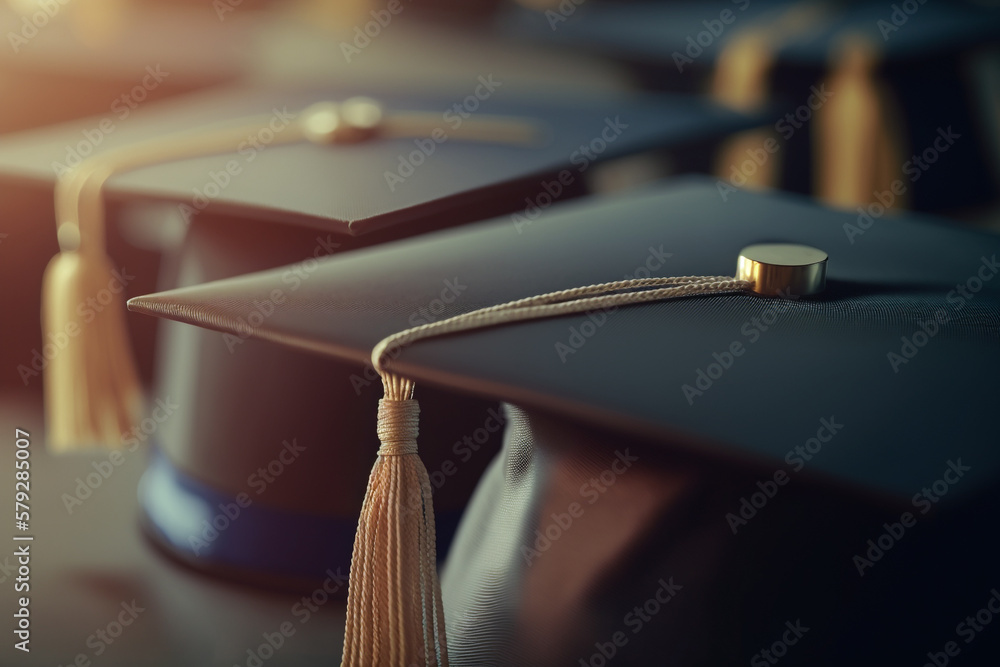 A row of graduation caps Stock Illustration | Adobe Stock