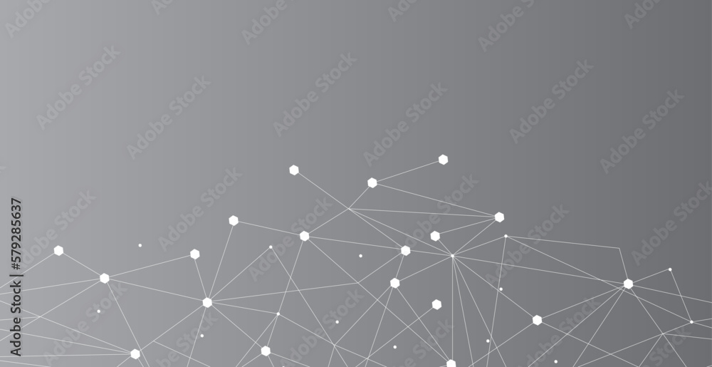 White network. Abstract connection on grey background. Network ...