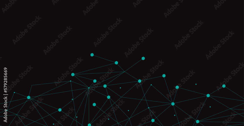 Teal network. Abstract connection on black background. Network ... Teal network. Abstract connection on black background. Network ...