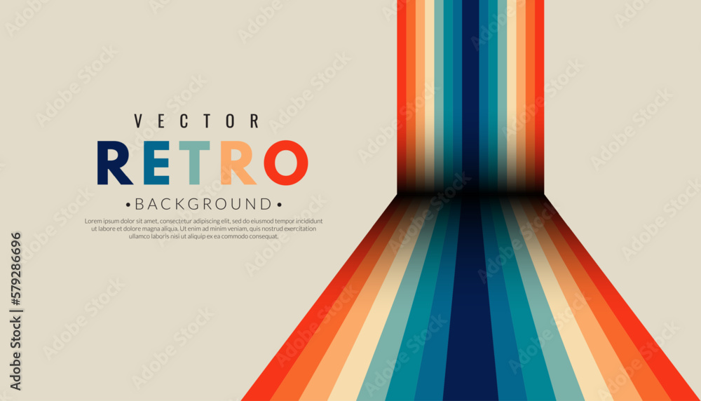 Abstract minimalist retro background with light stripes elements ...