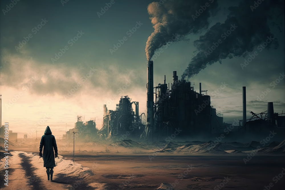 Environmental pollution. Industry metallurgical. Carbon Dioxide ...