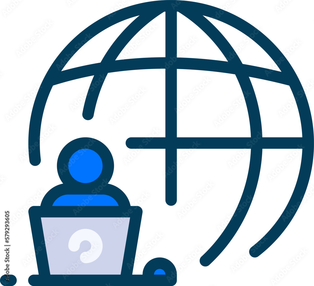 Remote Work Icon Vector: An icon vector that represents remote work ...