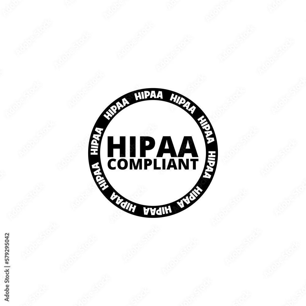 Hipaa compliant symbol icon white background Stock Illustration | Adobe ...
