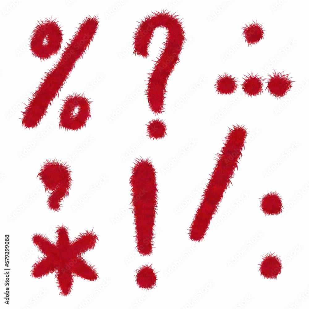 Vetor de set of numbers punctuation marks,red question mark,exclamation ...