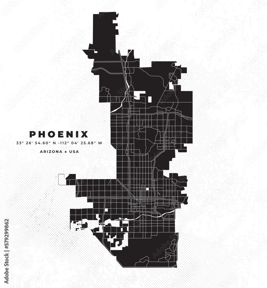 Phoenix Map vector illustration poster and flyer Stock Vector | Adobe Stock
