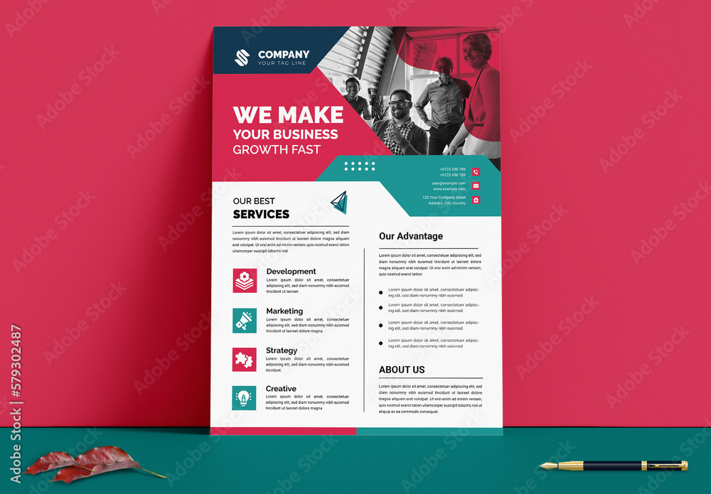 Business Growth Flyer Design Template Stock Template | Adobe Stock