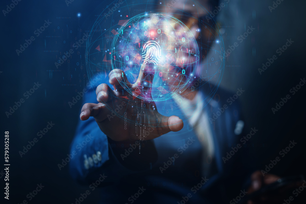 High technology security protection concept. Two-step verification ...