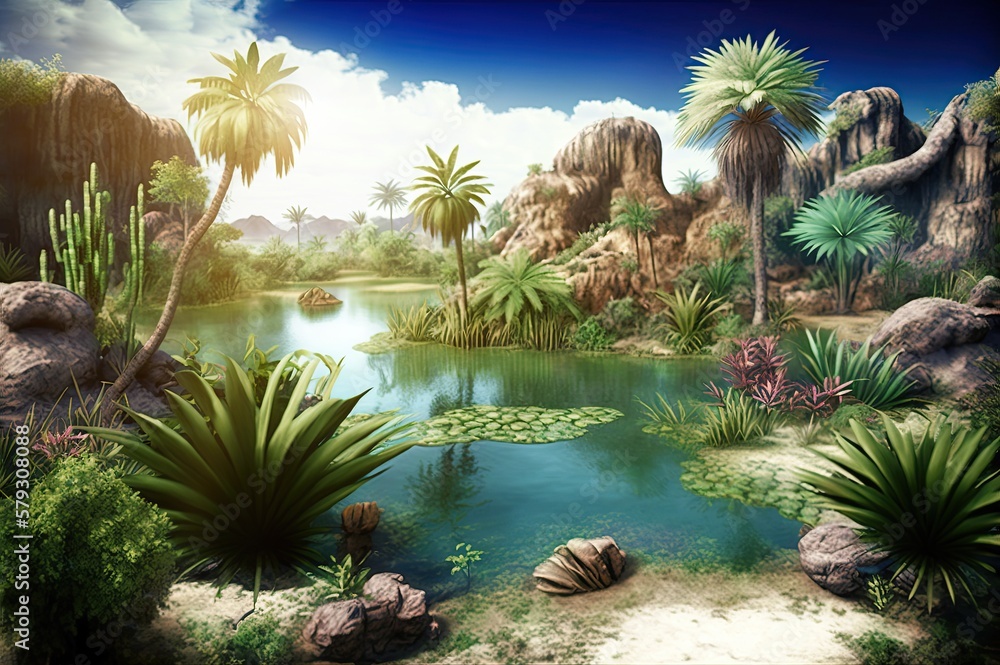 Forests with lake habitats in 10,000 BC with a variety of aquatic ...