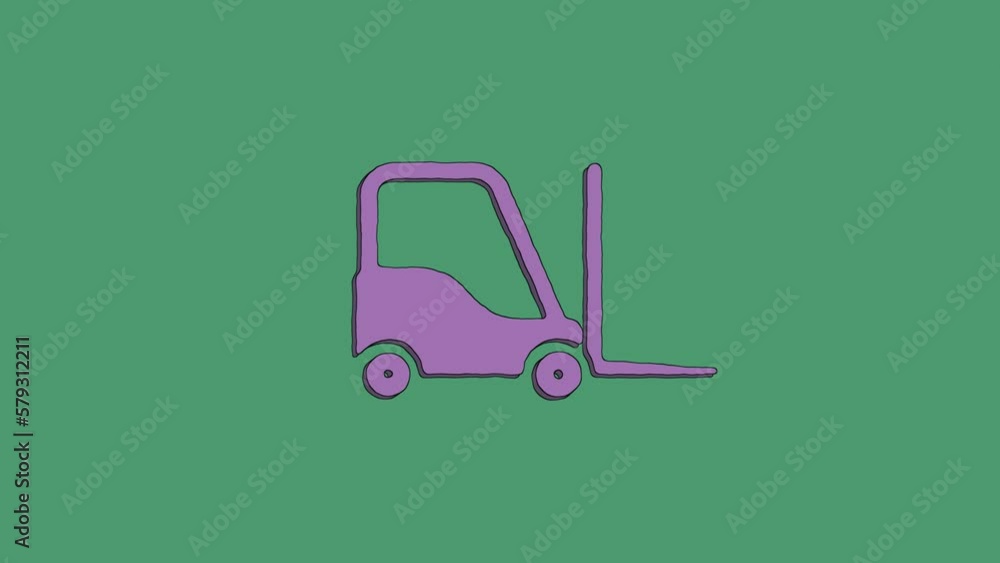 Dynamic cartoon animation of warehouse loader on a green background ...