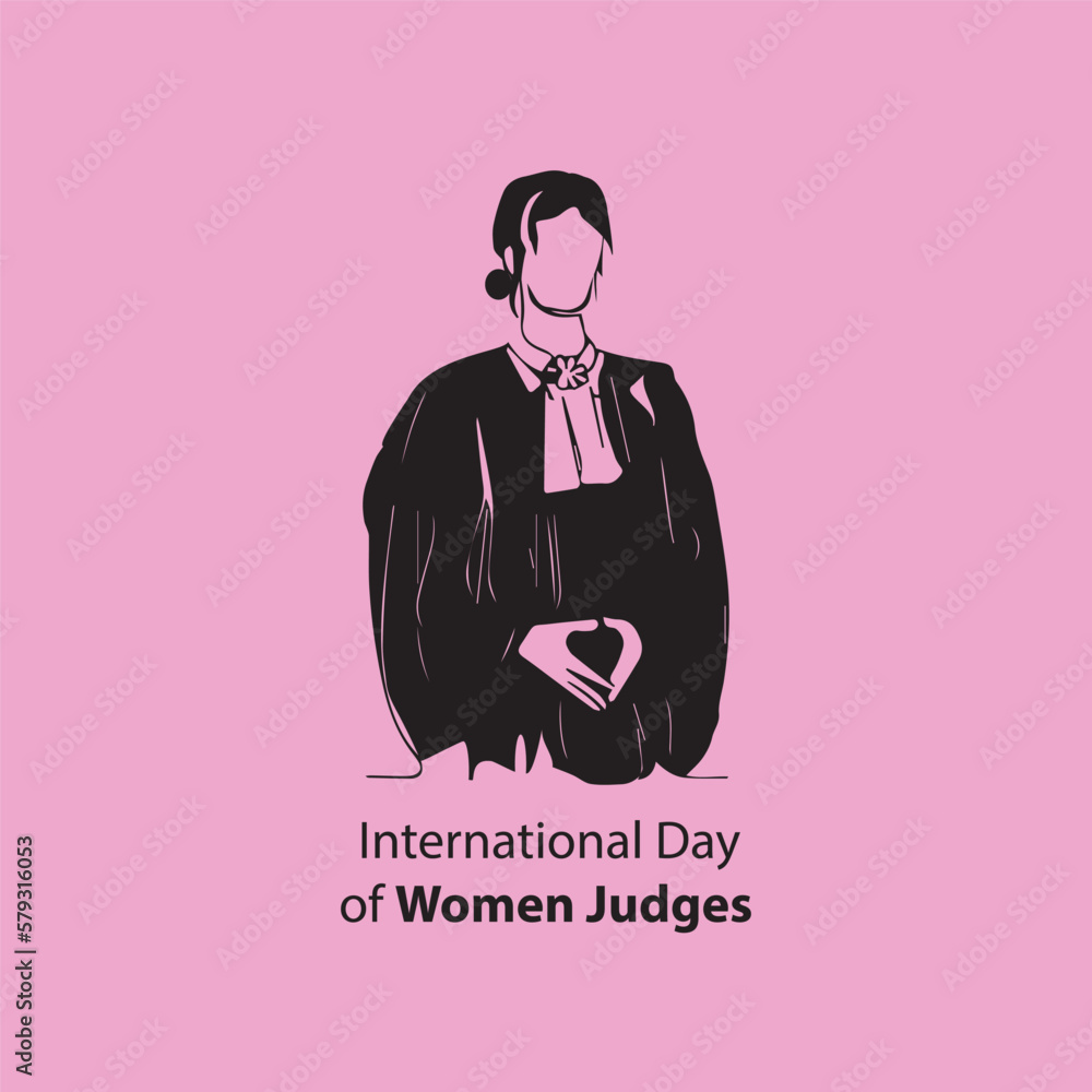 International Day of Women Judges vector, illustration. Empowered ...