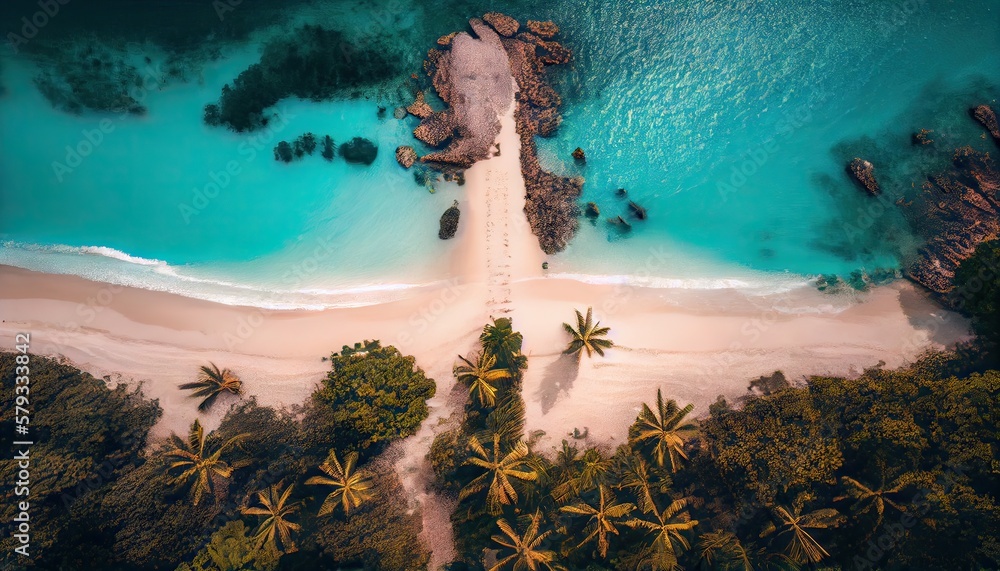 Aerial Drone Photo of waves crashing on the beach. Top view aerial ...