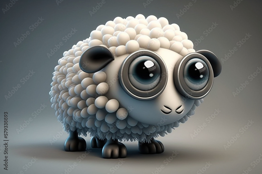 cute sheep 3d character AI generate Stock Illustration | Adobe Stock